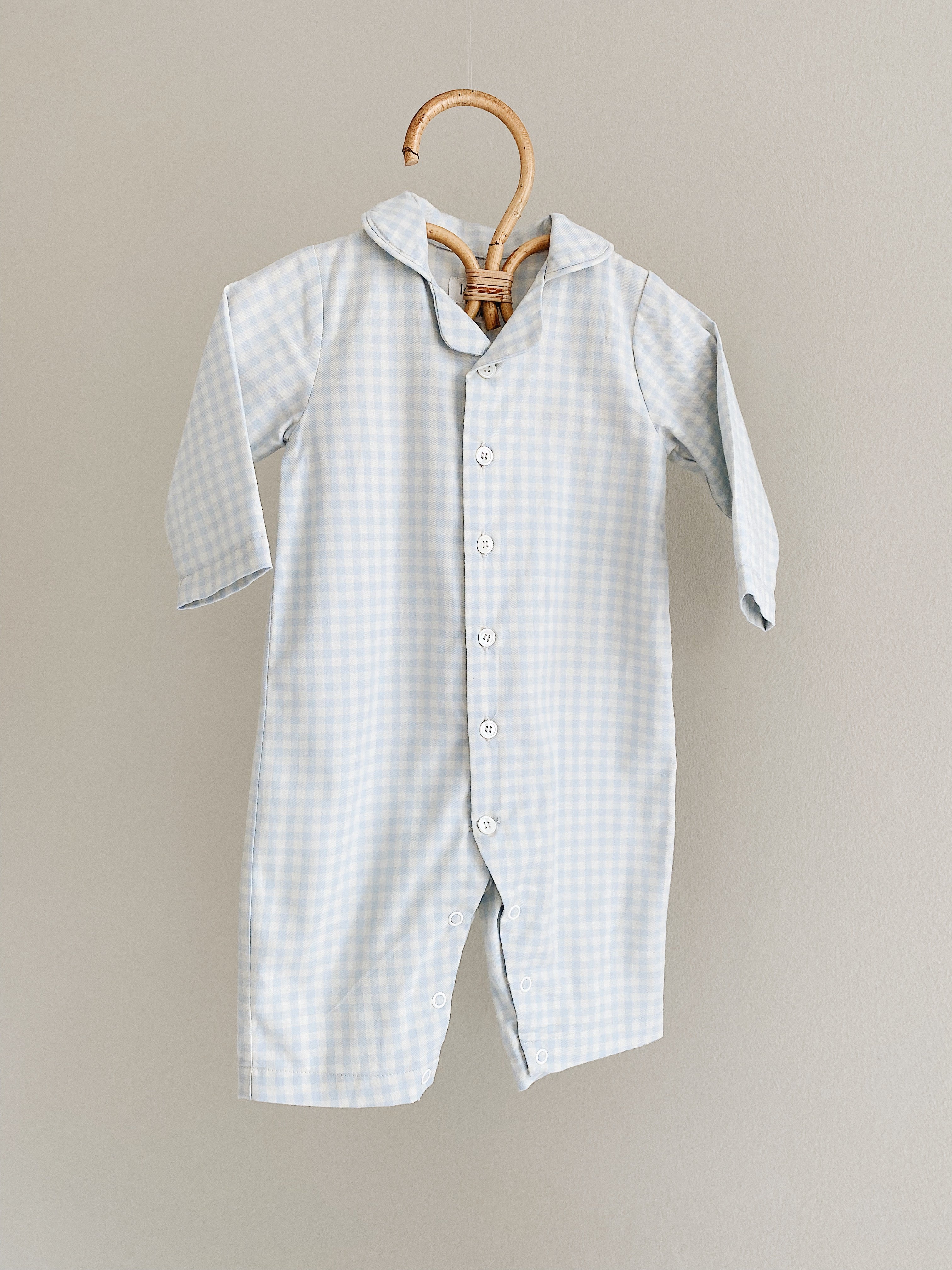 Classic PJ suit blue gingham – lalaby.com